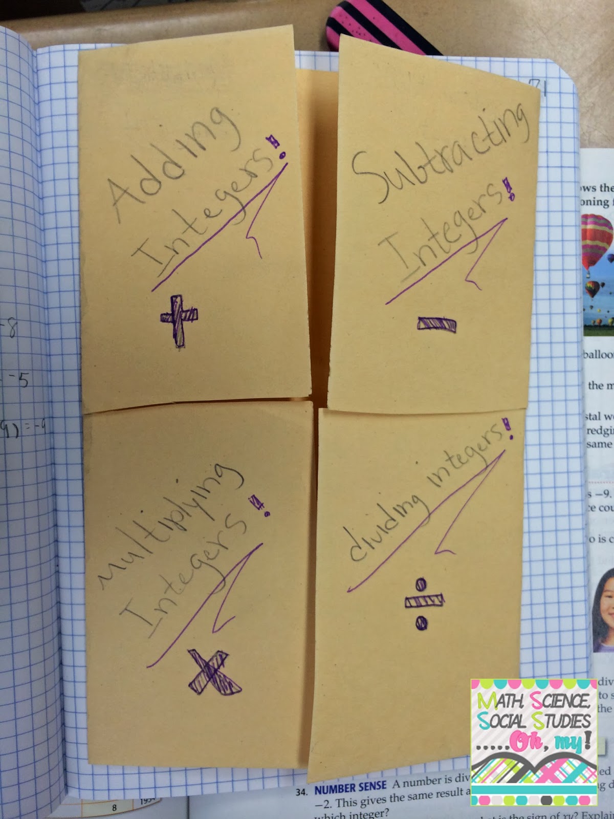 Integers Rules Foldable