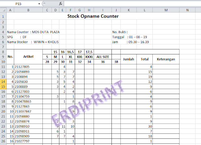 ERDI COPY AND DIGITAL PRINTING: Membuat Label Baris Atau Kolom Excel Selalu Tetap Kelihatan (Freeze)