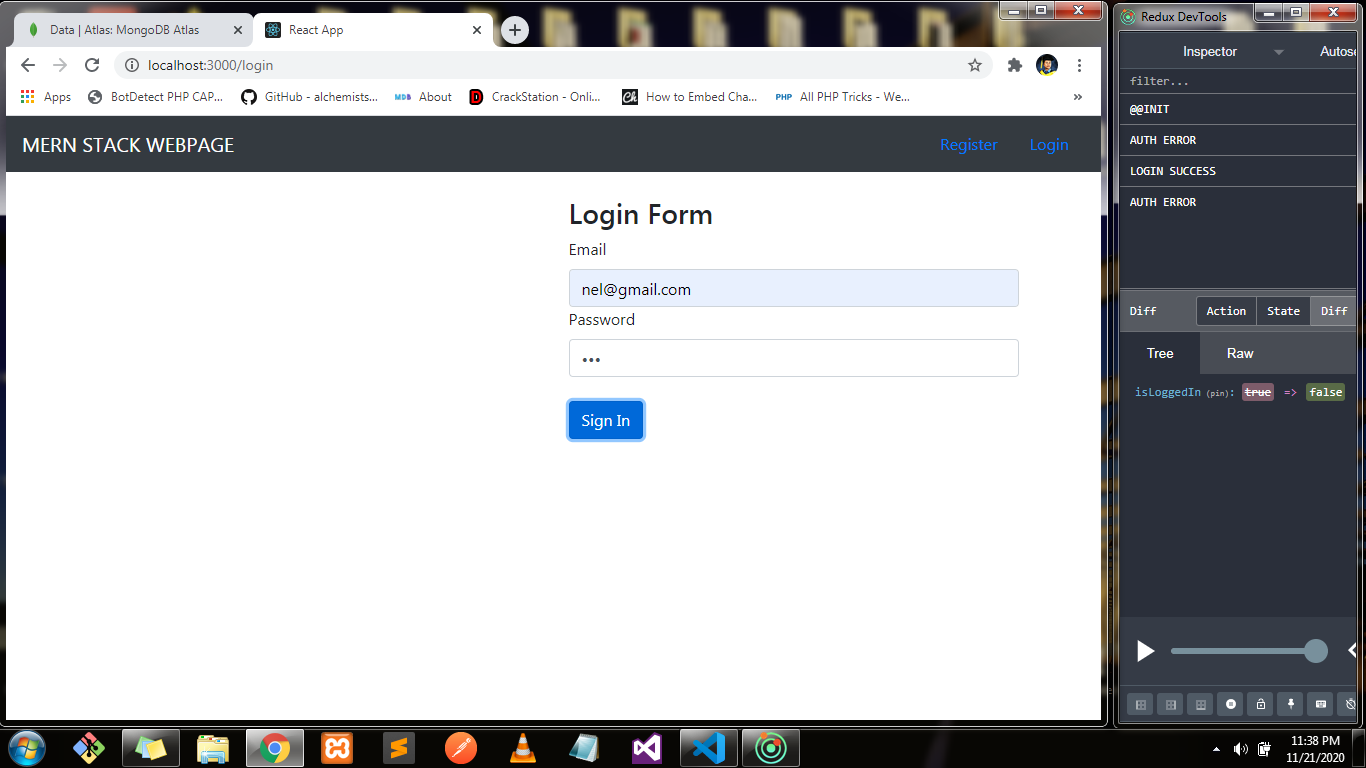 Login and Registration Using MERN Stack