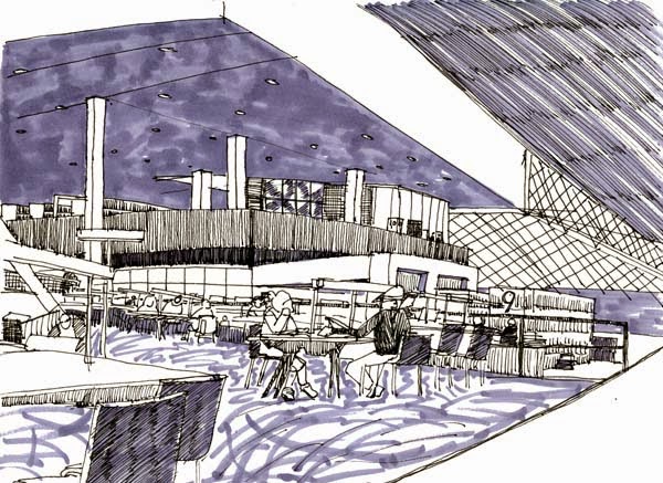 Urban Sketchers Seattle: Seattle Central Library Reading Room