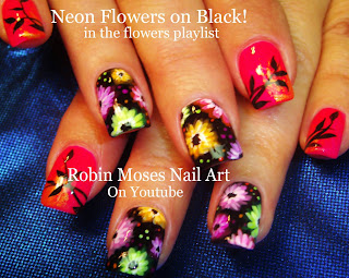 Nail Art by Robin Moses: Neon Flower Nail art to Brighten up your day ...