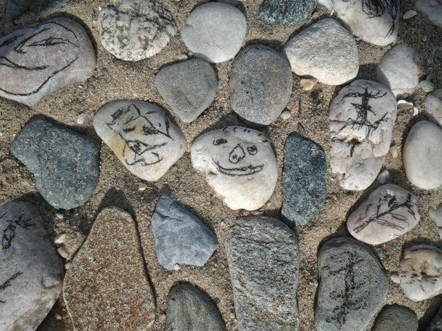 Sharing thanks for smiling rocks