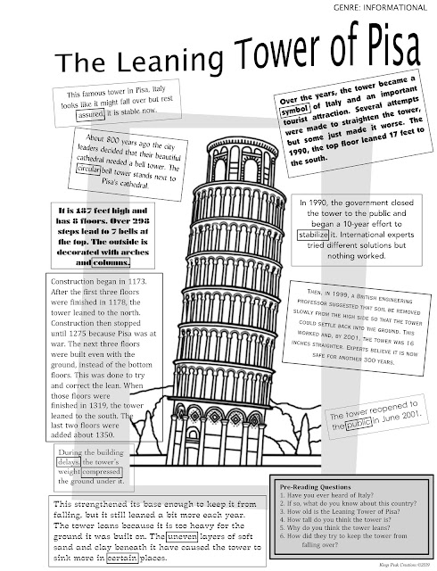 Reading With A Purpose The Leaning Tower Of Pisa reading-with-a-purpose-the-leaning-tower-of-pisa