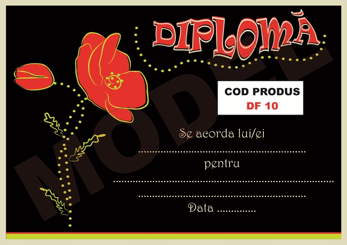 DIPLOME FEL DE FEL : MODELE DE DIPLOME CU FLORI / MOTIVE FLORALE