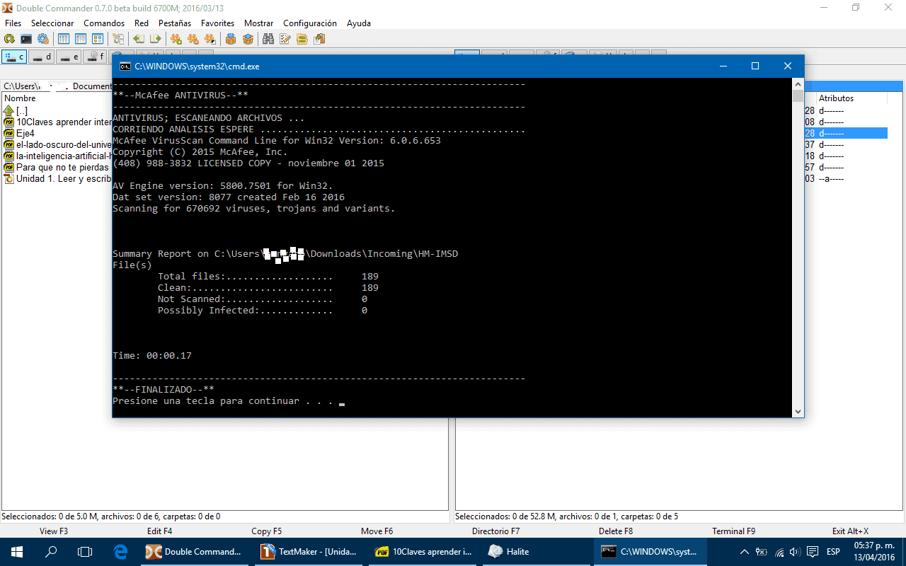 El Blog de Hangaro: McAfee VirusScan Command line - Intel Security