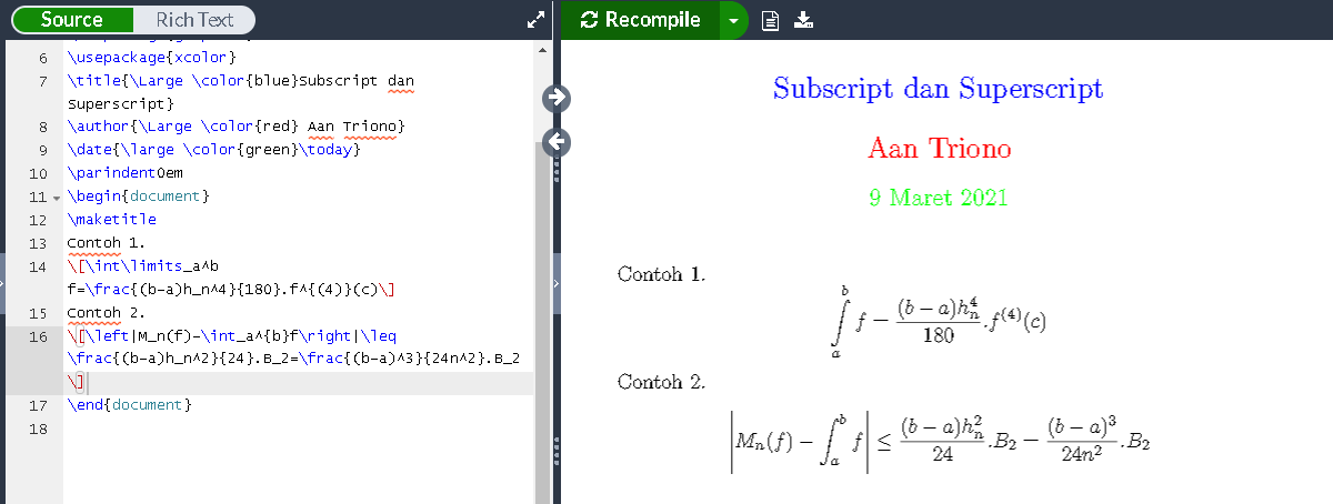 Menulis Notasi Matematika di LaTeX - Aan Triono