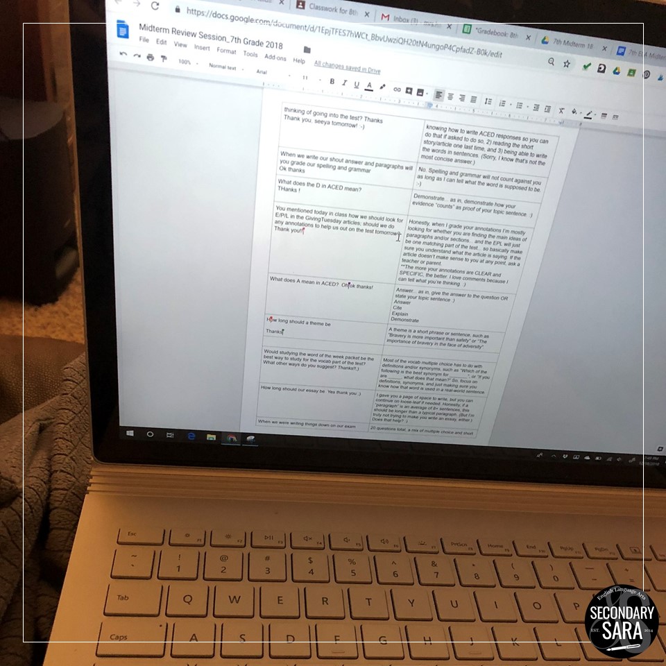 How to Host an Online Review Session (with Google Docs) | SECONDARY SARA