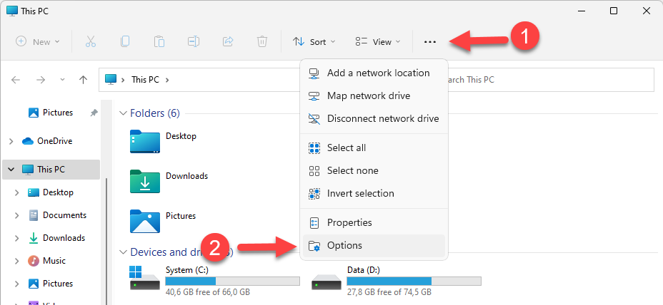 Cara Membuka File Explorer Options di Windows 11