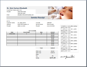 Dentist Receipt - Invoice Template