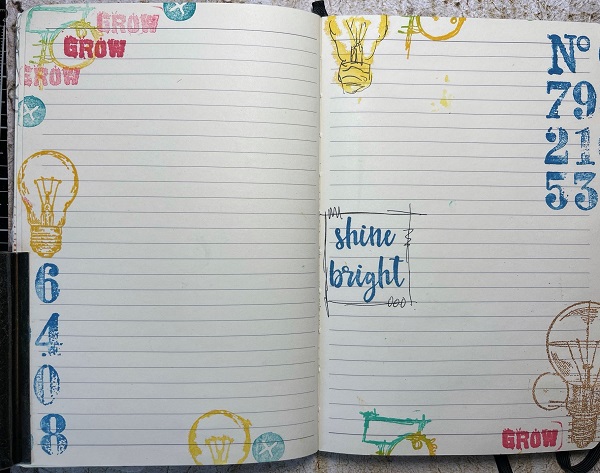 Karen Bearse Designs: Journal Prep Pages with Lots of Stamping!