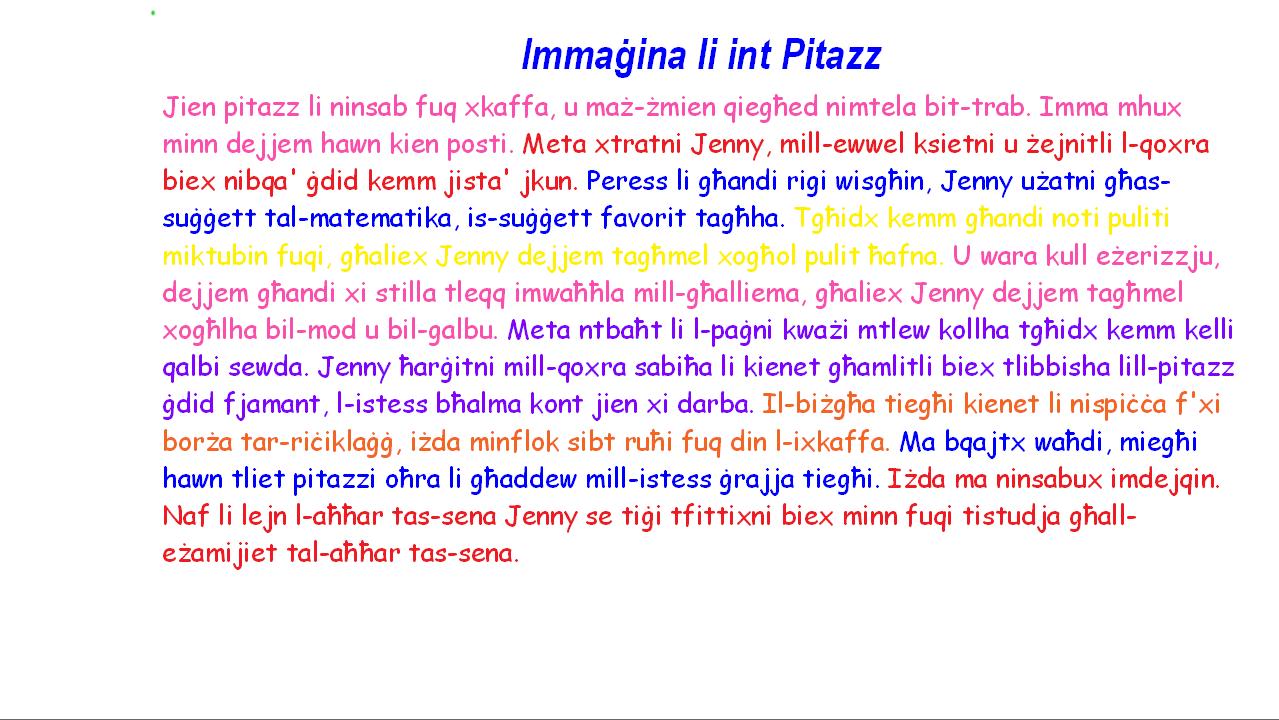 Miss Sarah's Class: Il-Malti