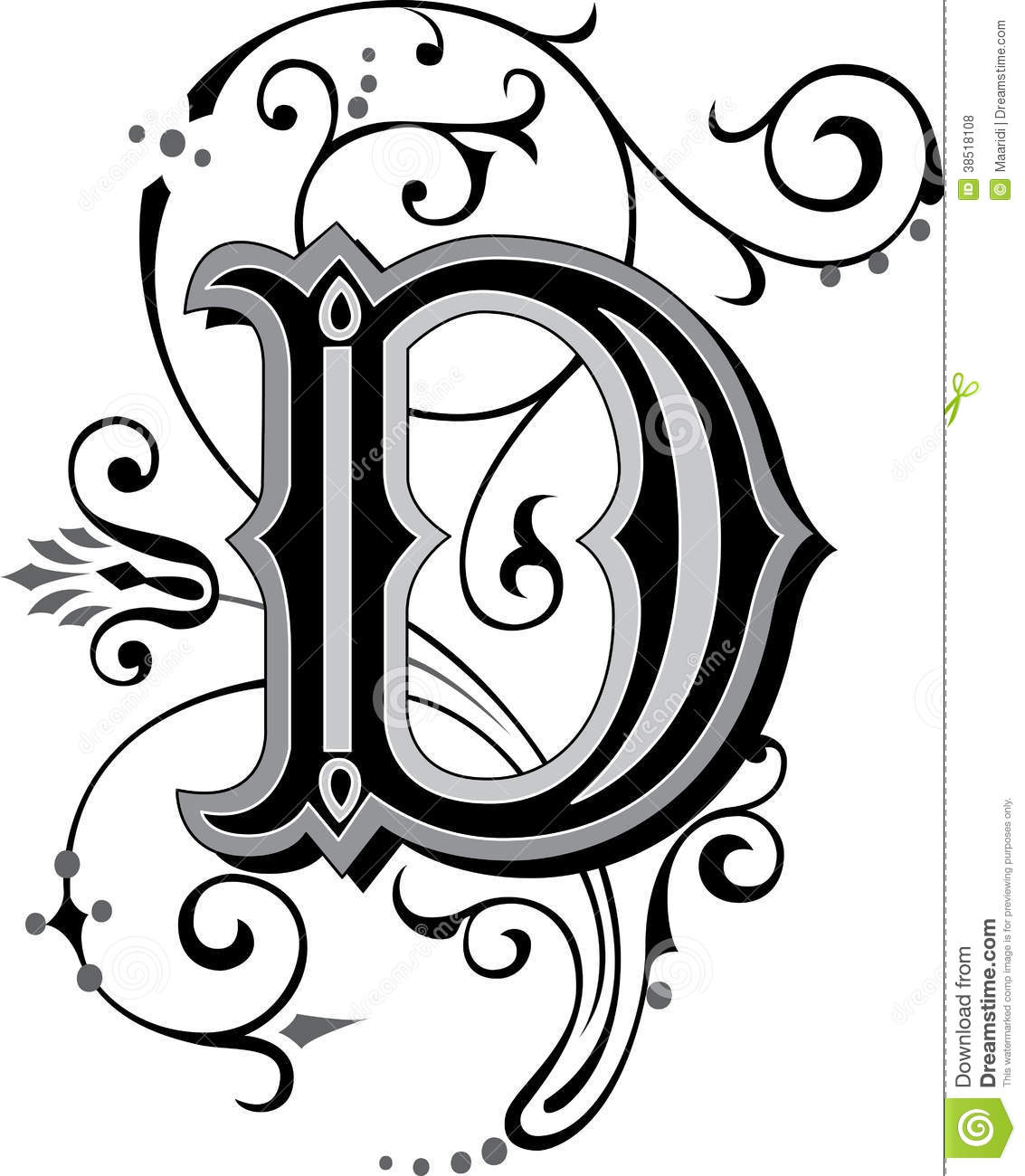 Fancy Letter D Designs - Birthday Letter