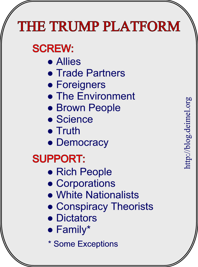 Lionel Deimel’s Web Log: The Trump Platform
