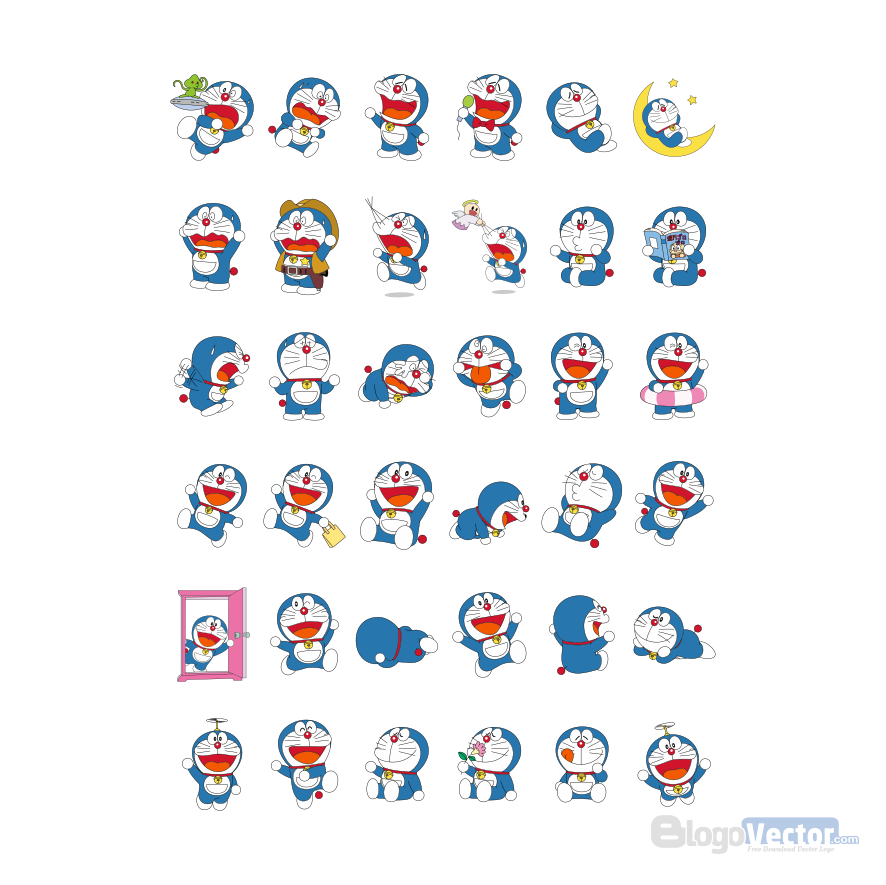Doraemon Cartoon Logo vector (.cdr) Pack2 - BlogoVector