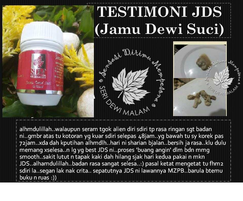 JAMU SERI DEWI MALAM: JAMU DEWI SUCI – RM 65 / 12 KAPSUL