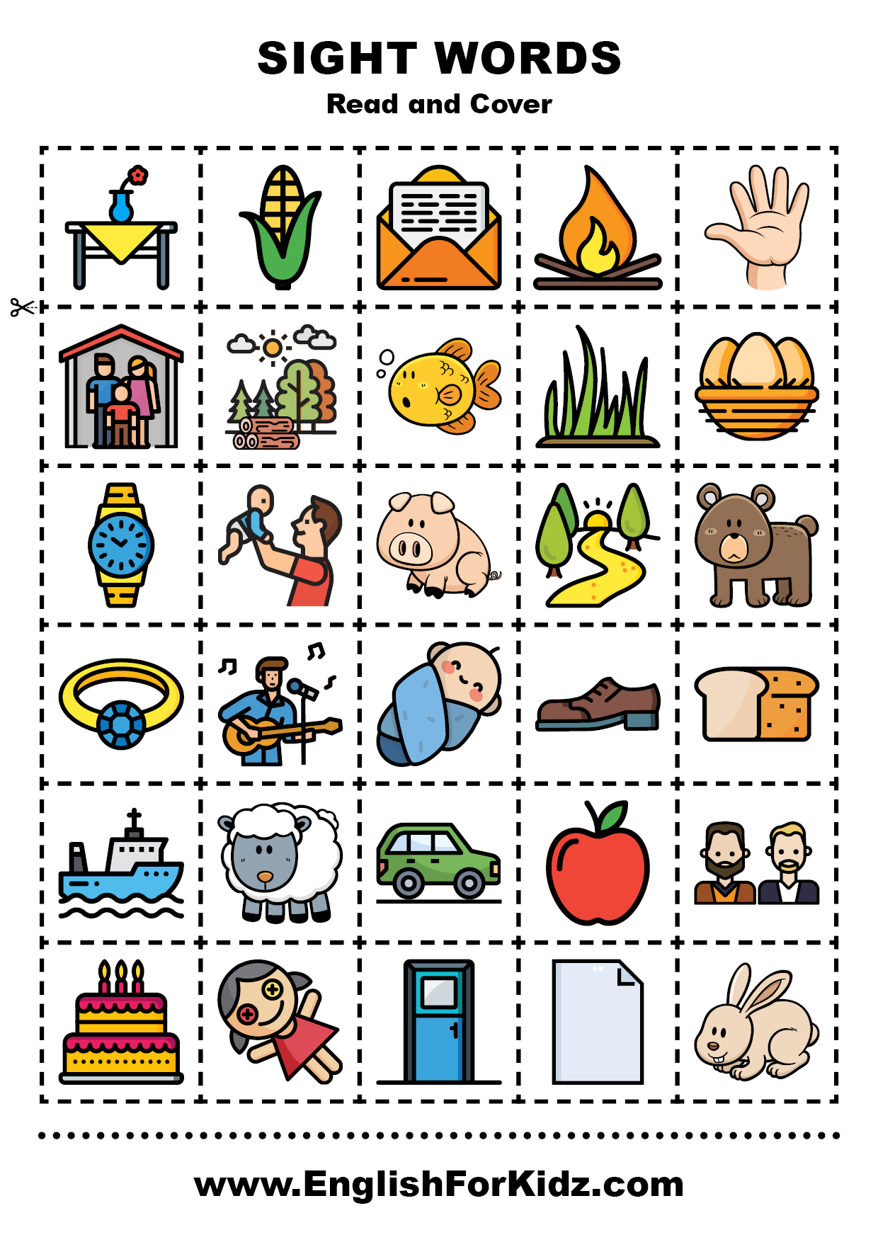 English for Kids Step by Step: Sight Words Worksheets