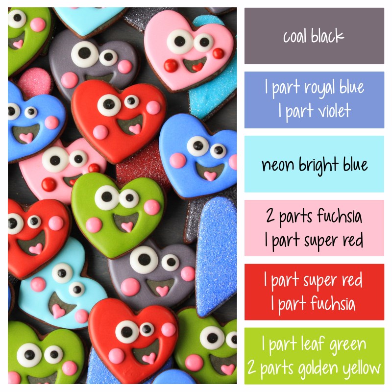 Happy Heart Color Palette and Icing Formulas
