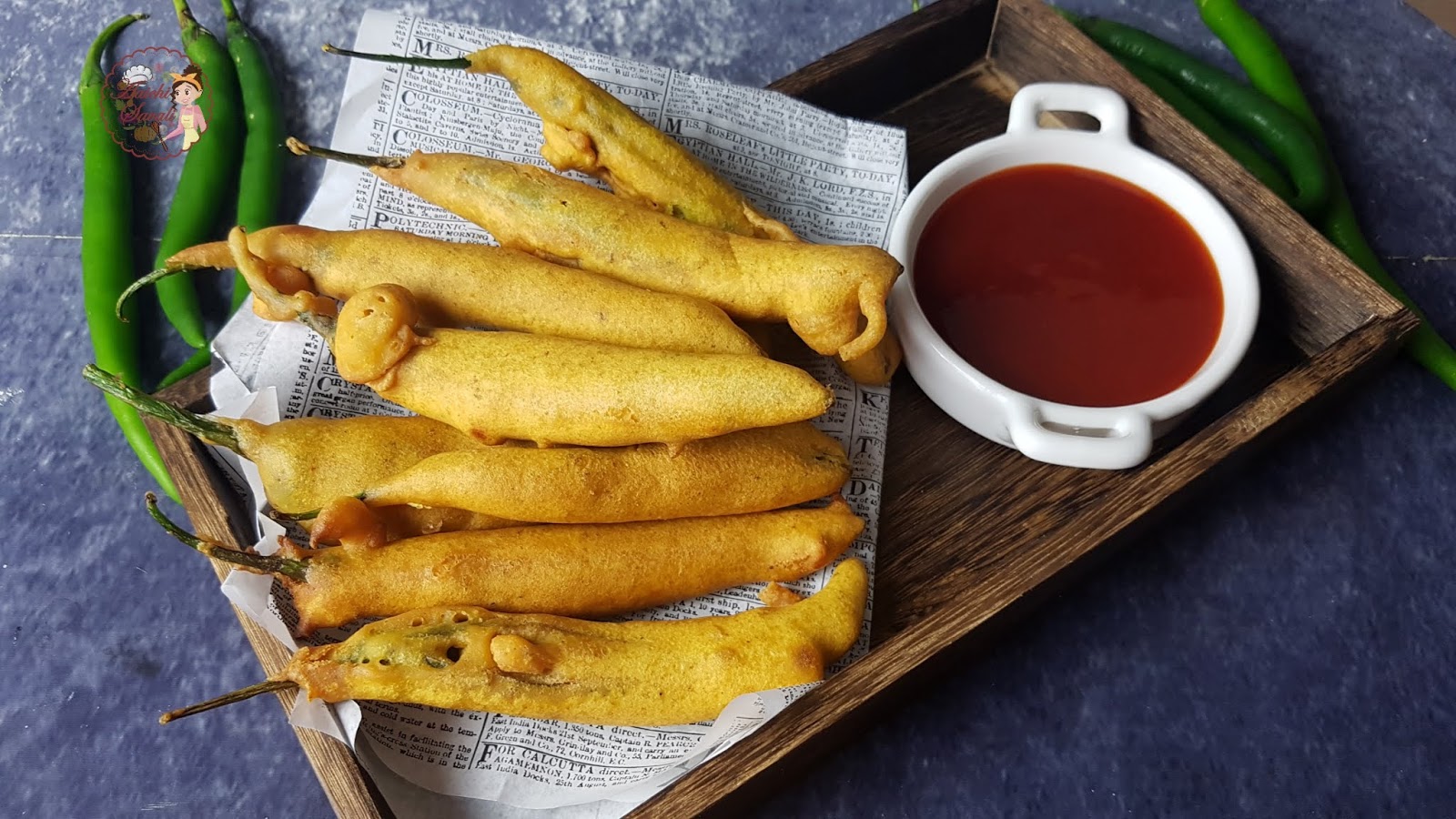 Hot and Spicy Mirchi Bhajji / Bajji / Pakora / Green Chili Fritters ...