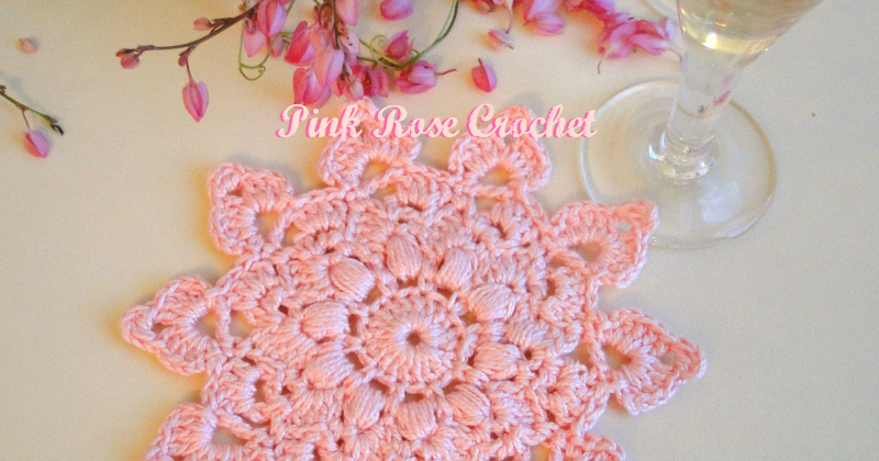 Pink Rose Crochet: Porta-Copos Pink Opaline Mini Mat Coaster