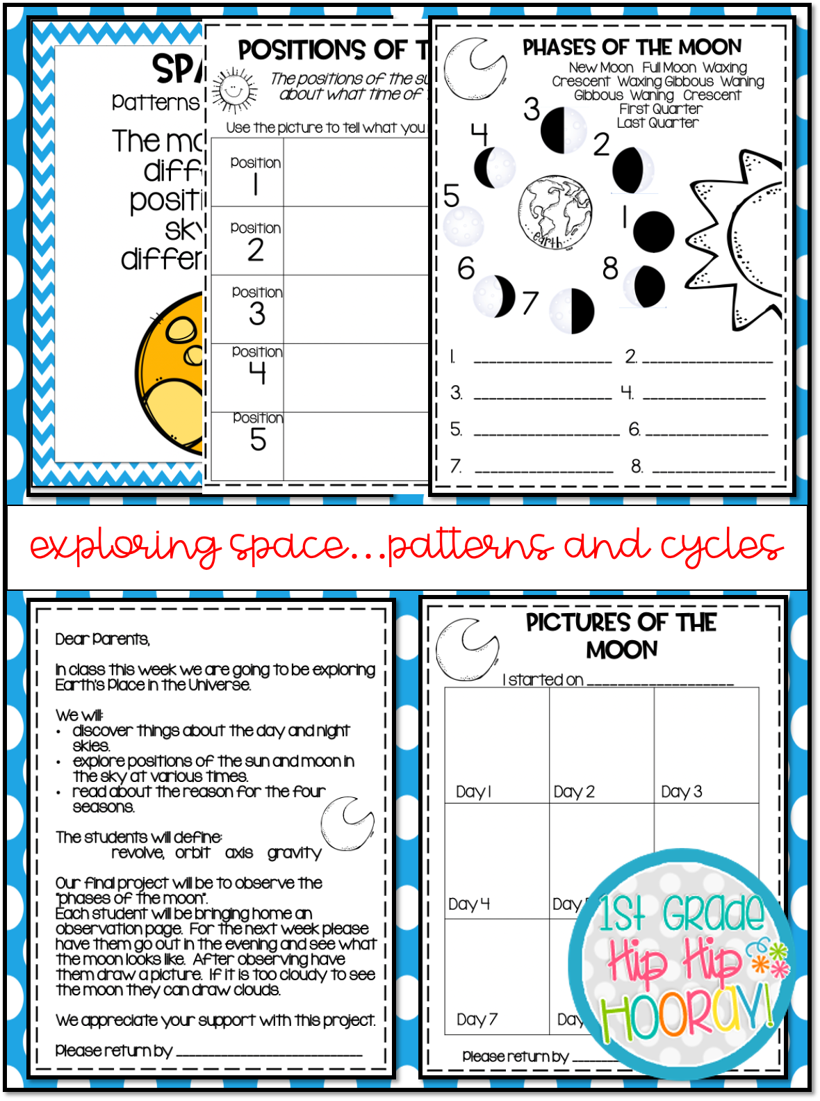 1st Grade Hip Hip Hooray!: NGSS Exploring Space: Patterns and Cycles