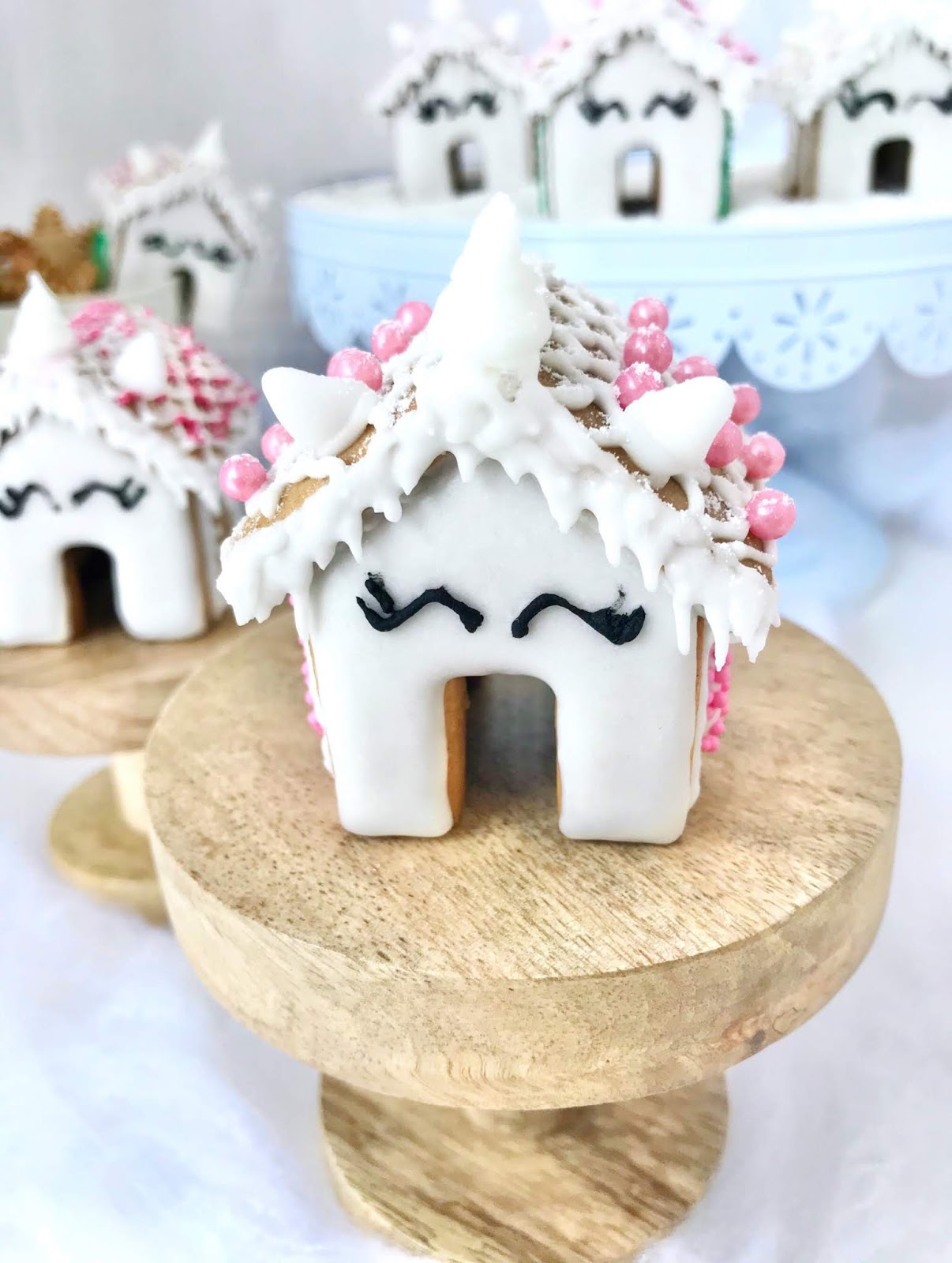Mini Unicorn Gingerbread Houses