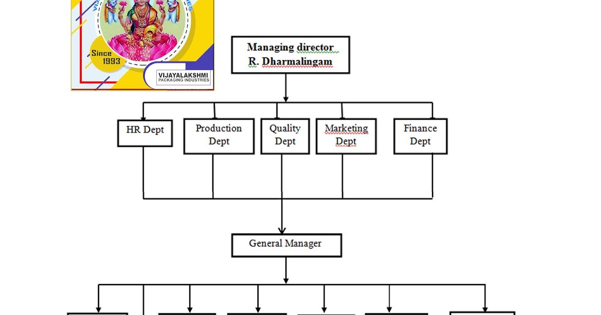 VIJAYALAKSHMI PACKAGING INDUSTRY : DEPARTMENT OF THE ORGANIZATION CHART