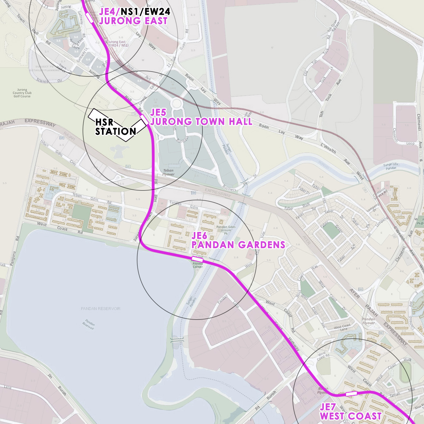 Jurong Region Line Construction: Speculative station locations