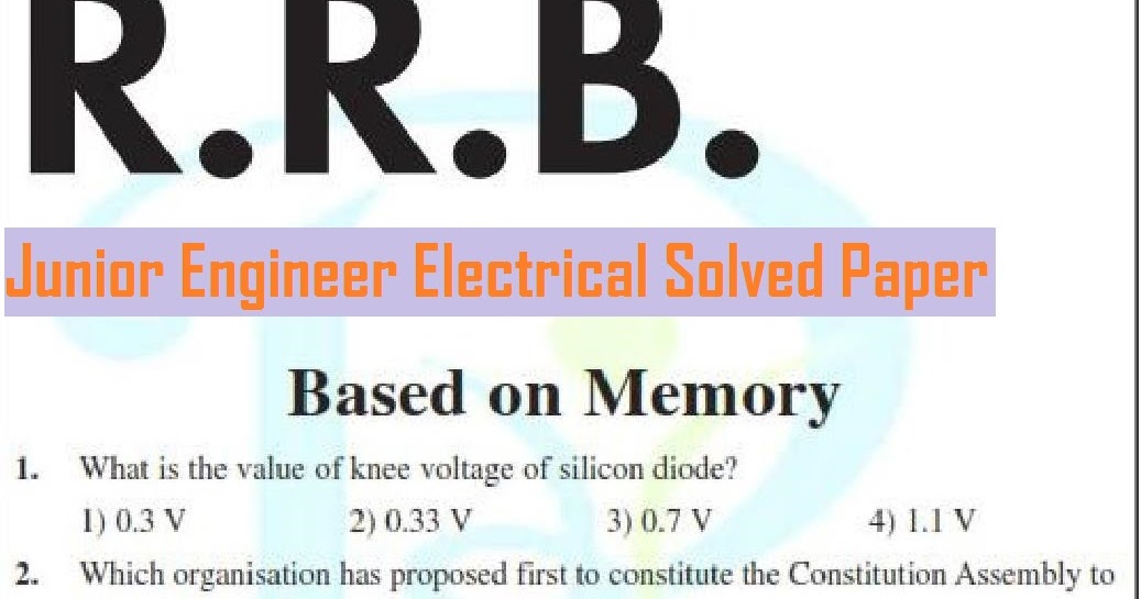 RRB JE ELECTRICAL SOLVED QUESTION PAPER FREE RRB - Government Daily ...