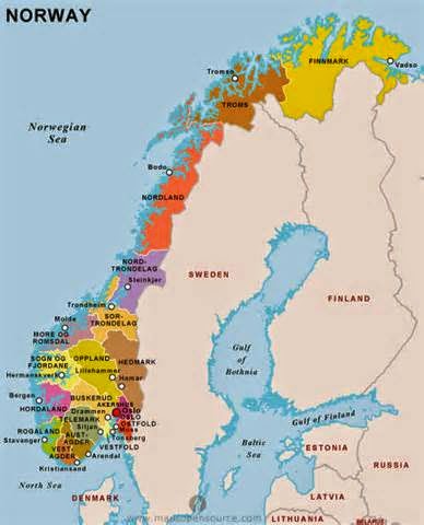 Mapa de Noruega Politico
