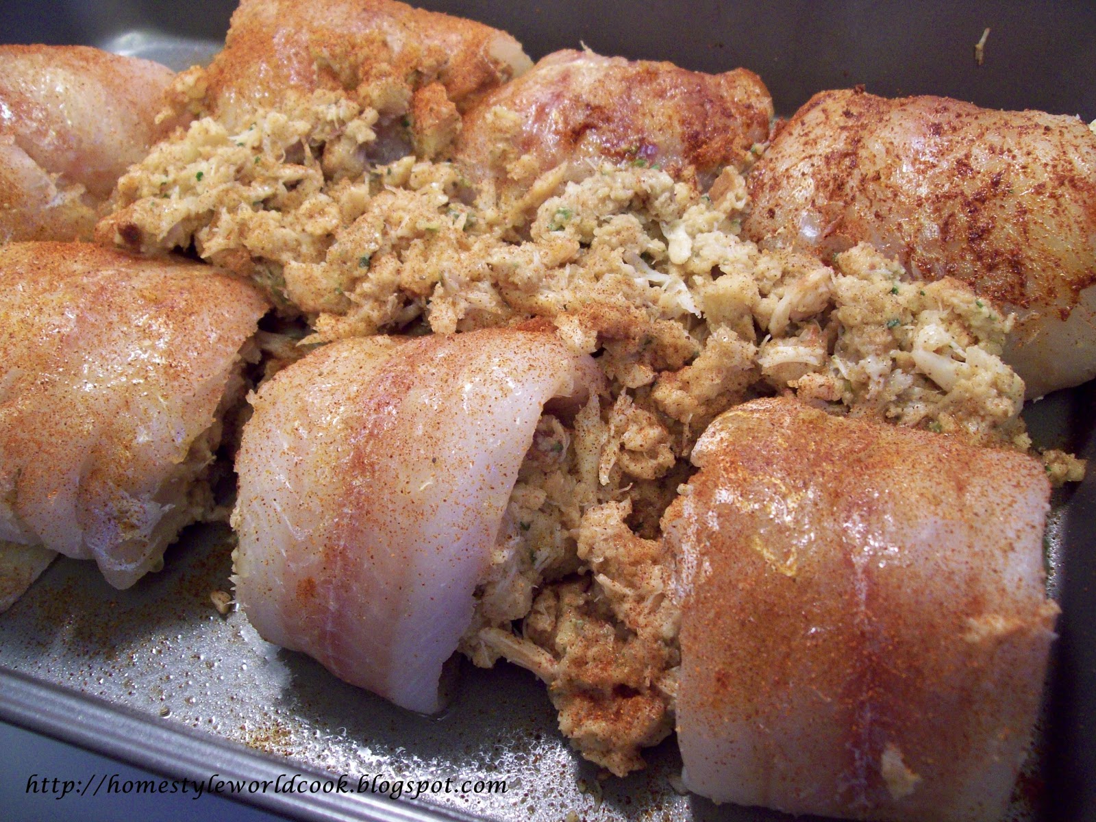 Homestyle Cooking Around The World: Fish Rollups with Seafood Filling