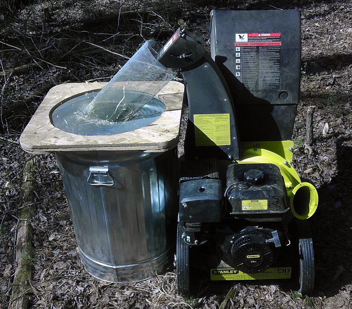 DIY Chipping Attachment for Garbage Can – Maitri Homestead