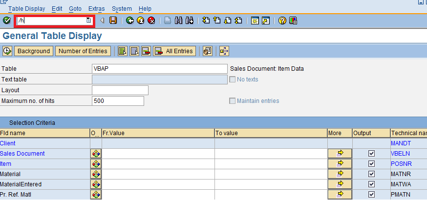 Syed Nasir: Table Entry in SAP