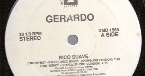 Lo Mejor de la Musica : Gerardo - Rico Suave (12'' Vinilo-1990-Promo).