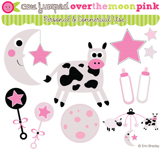 Erin Bradley Designs: NEW! Cow Jumped over the Moon Clipart