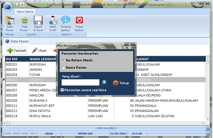 Aplikasi Pengolahan Data Pasien Menggunakan Delphi 7 dan Database Ms Access 2003 | AminSoft