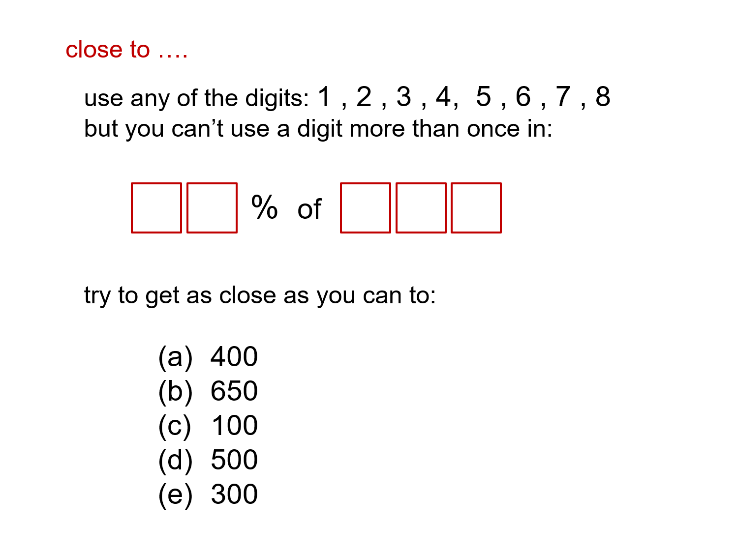 MEDIAN Don Steward mathematics teaching: percent 'of'