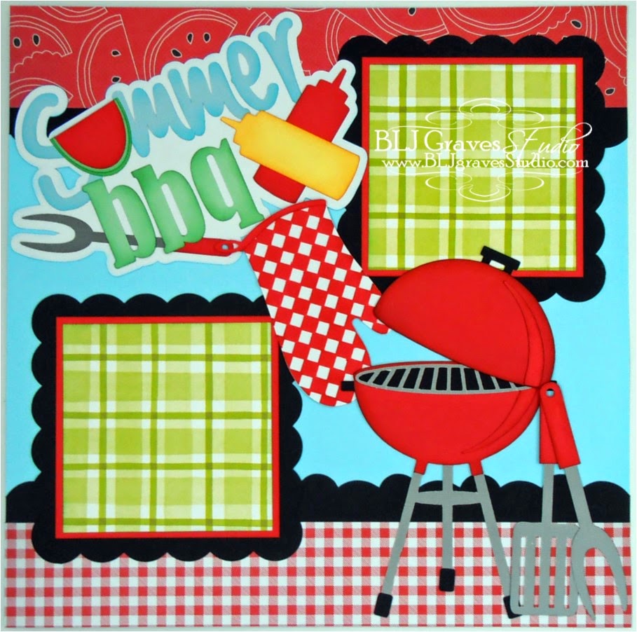 BLJ Graves Studio: Backyard BBQ Scrapbook Pages