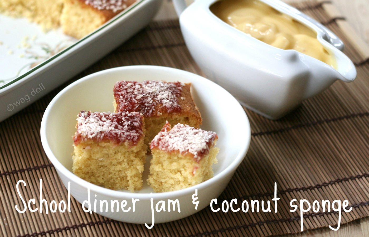 School Dinner Jam and Coconut Cake