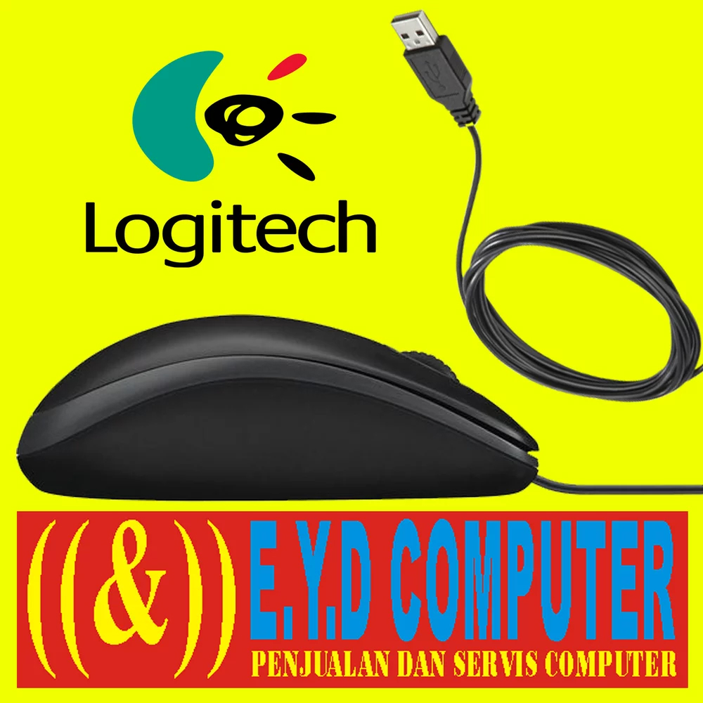 MOUSE LOGITECH B100 USB KABEL SUPORT PC COMPUTER LAPTOP NETBOK MOSE CPU ...