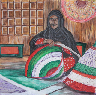 Indu's Acrylic Paintings on the canvas: UAE TRADITIONAL WEAVING WORK