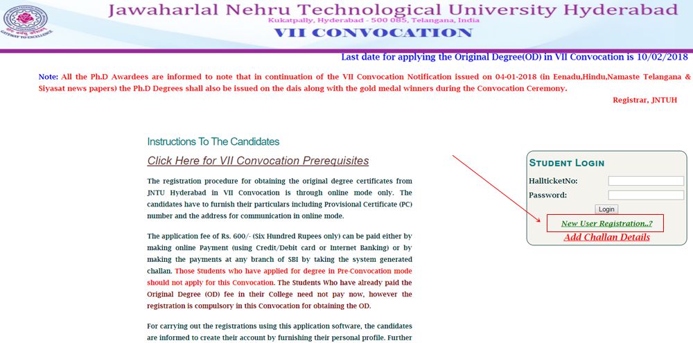JNTUH OD Apply Online 2018 Procedure – Original Degree Application ...