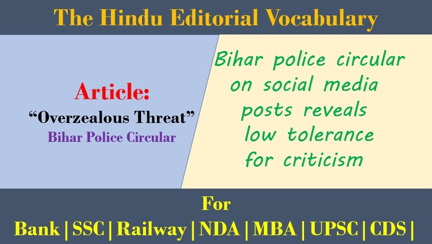 Overzealous Threat | Bihar Police Circular | The Hindu Editorial ...