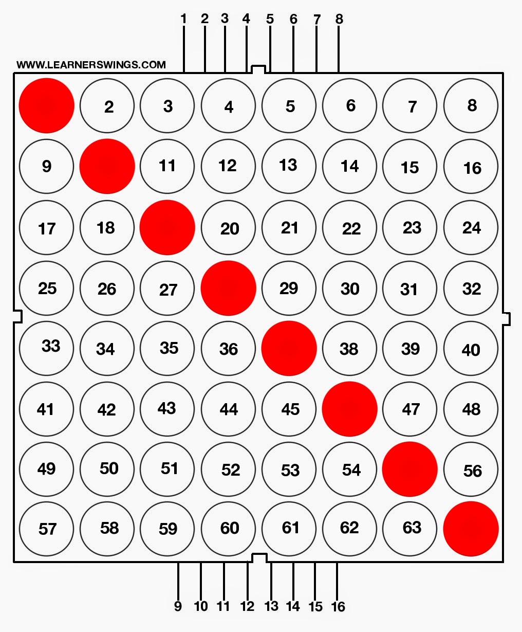 Arduino Program to Turn on Diagonal LEDs of an 8*8 LED Matrix « Funny ...