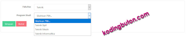 Membuat Combobox Bertingkat Pada PHP dan MySQL, Filter Prodi