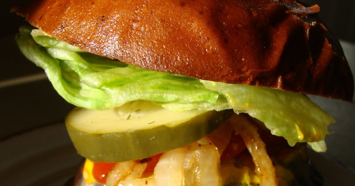 Just Cooking: Blue Cheese Burger on a Pretzel Bun