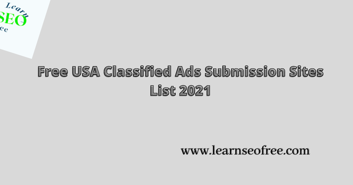 Free USA Classified Ads Submission Sites List 2021
