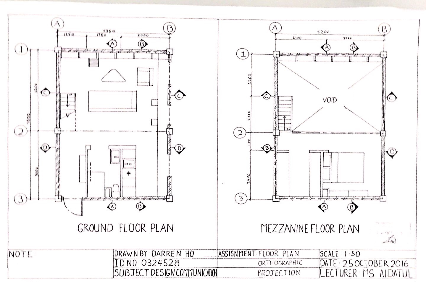 Design Communication : Orthographic Projections : Apartment model