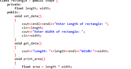 Rectangle Class Inheritance in C++