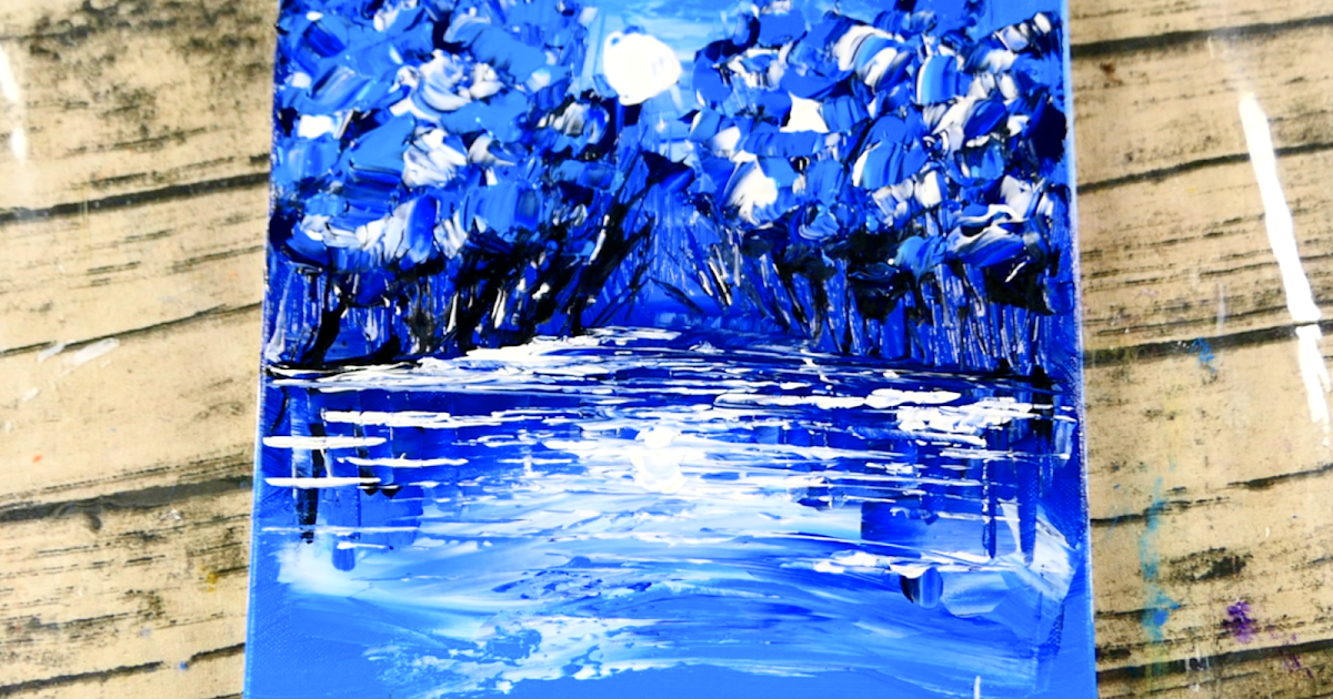 URARTSTUDIO.COM: Very simple blue landscape step by step painting demo ...