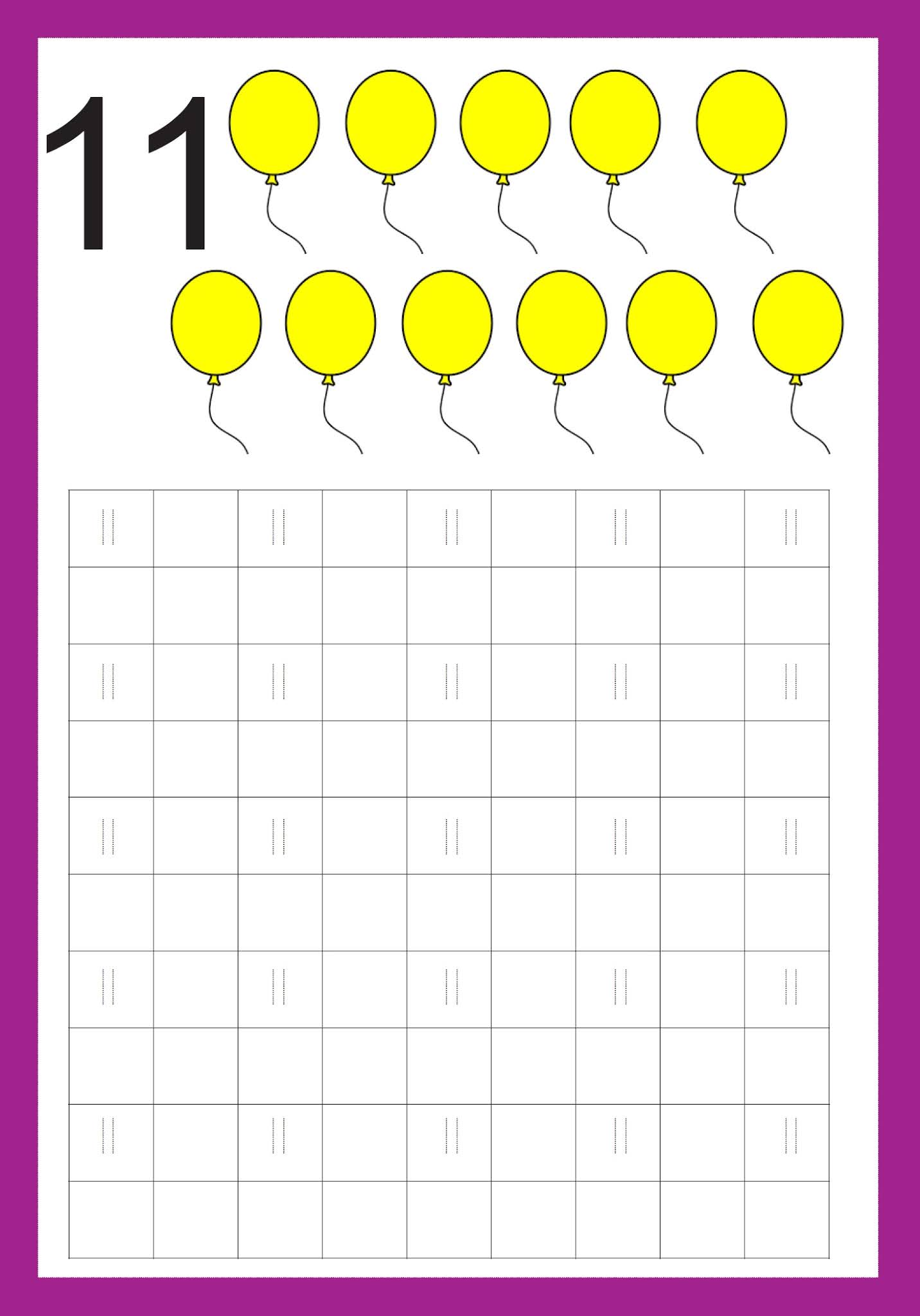 Pre-Primary Preschool: Write 11